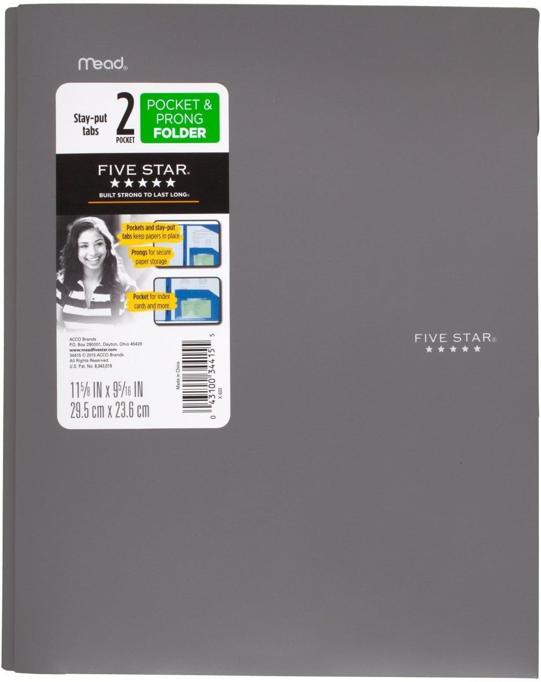 Amazon.com : Plastic Folder with 3 Prongs 2 Pockets, Size 11.62 '' X 9. ...