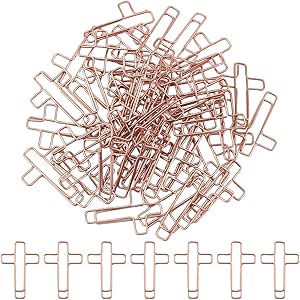 Amazon.com : CRASPIRE 50Pcs Cross Paper Clips Binder for Bible Rose ...