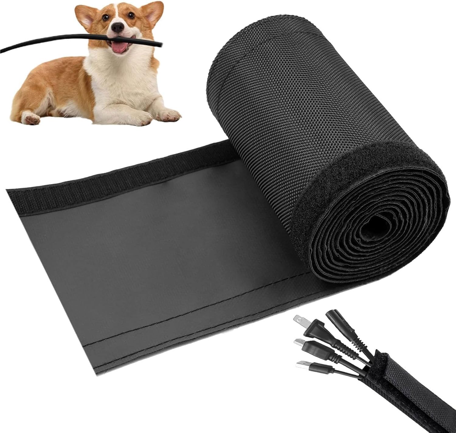 Flauzmann 1.5" - 6.6ft Dog and Cat Cord Protectors from Pets No Chew ...
