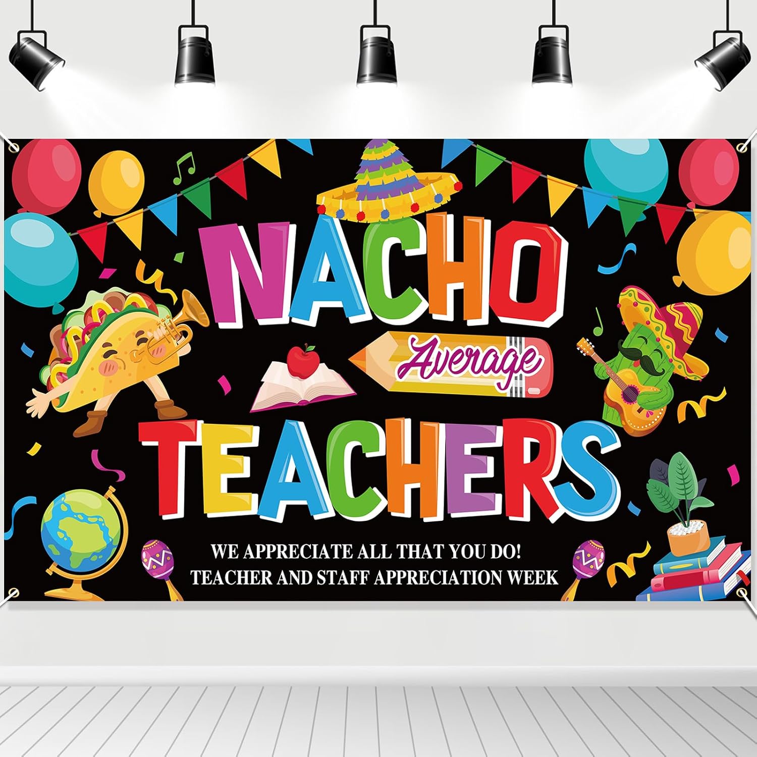 Amazon.com: HOWAF Nacho Average Teachers Backdrop Banner Teachers ...