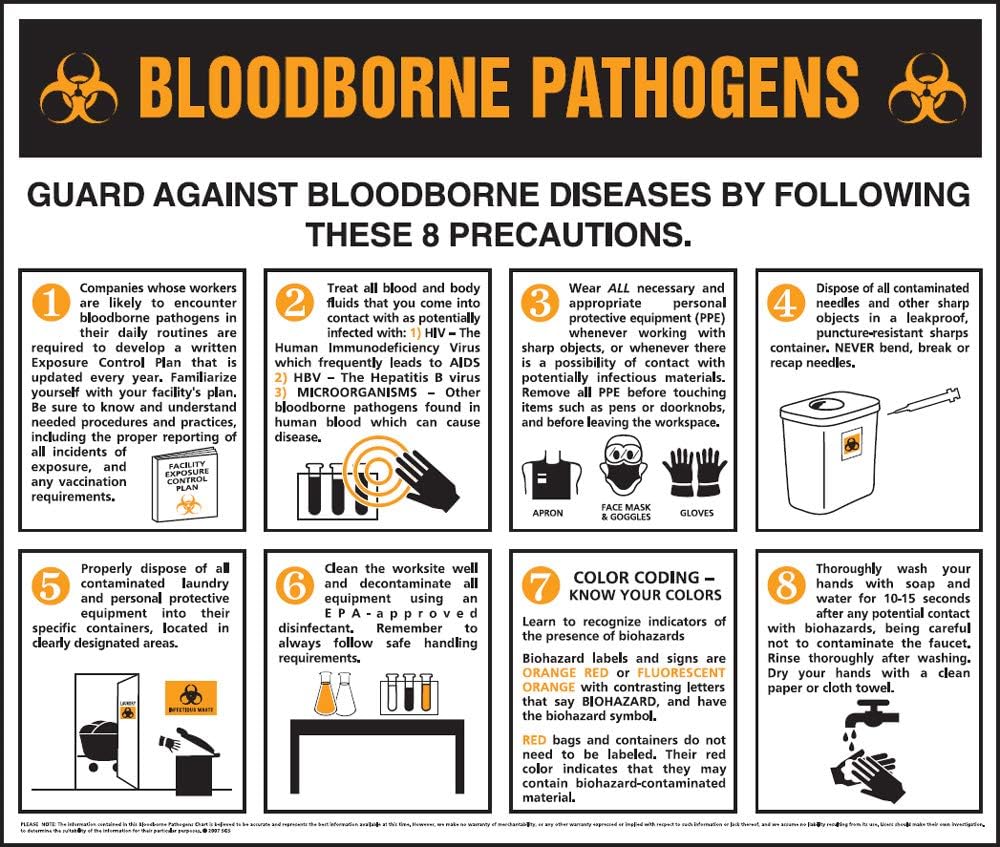 Bloodborne Pathogens Information Wall Chart: Amazon.com: Industrial ...