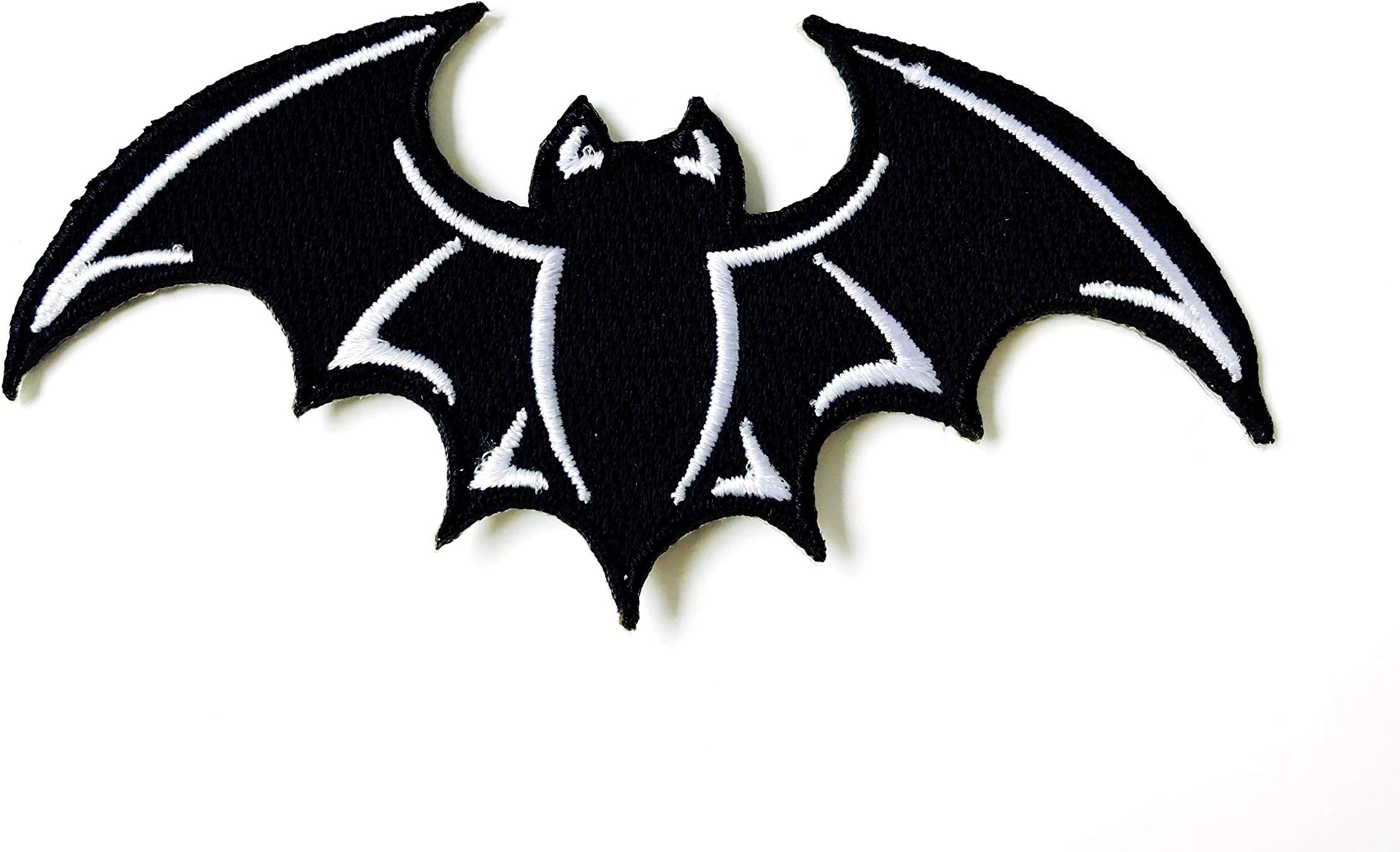 Amazon.com: Pinsanity Black Bat Iron-On Embroidered Patch (5 inch ...