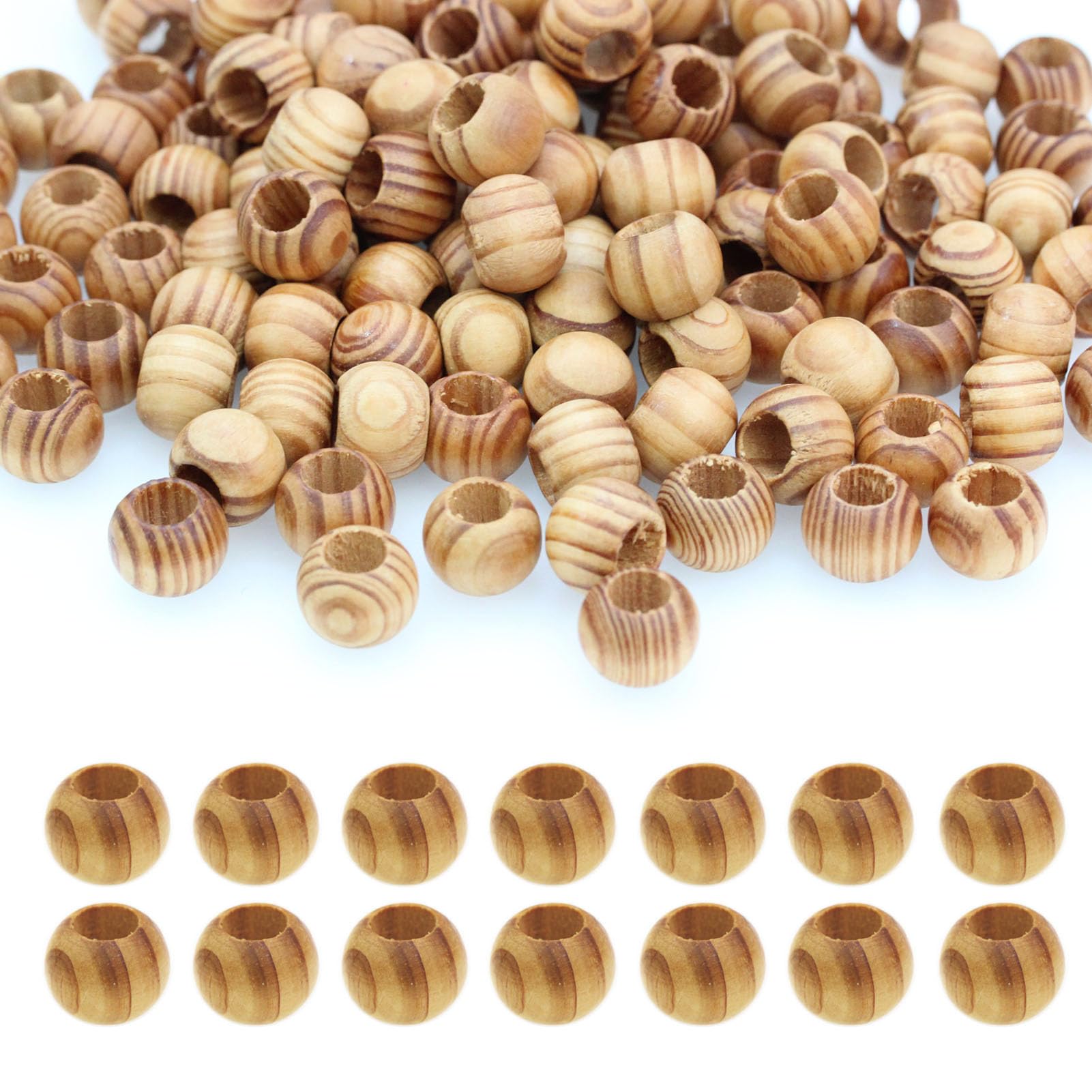 Amazon.com: 150Pcs Large Hole Natural Wood Beads, BetterJonny 20mm ...