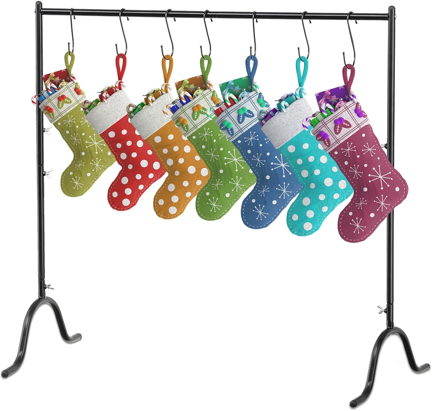 Christmas Stocking Holder Stand, Freestanding Rack 7 Hook for Hanging ...
