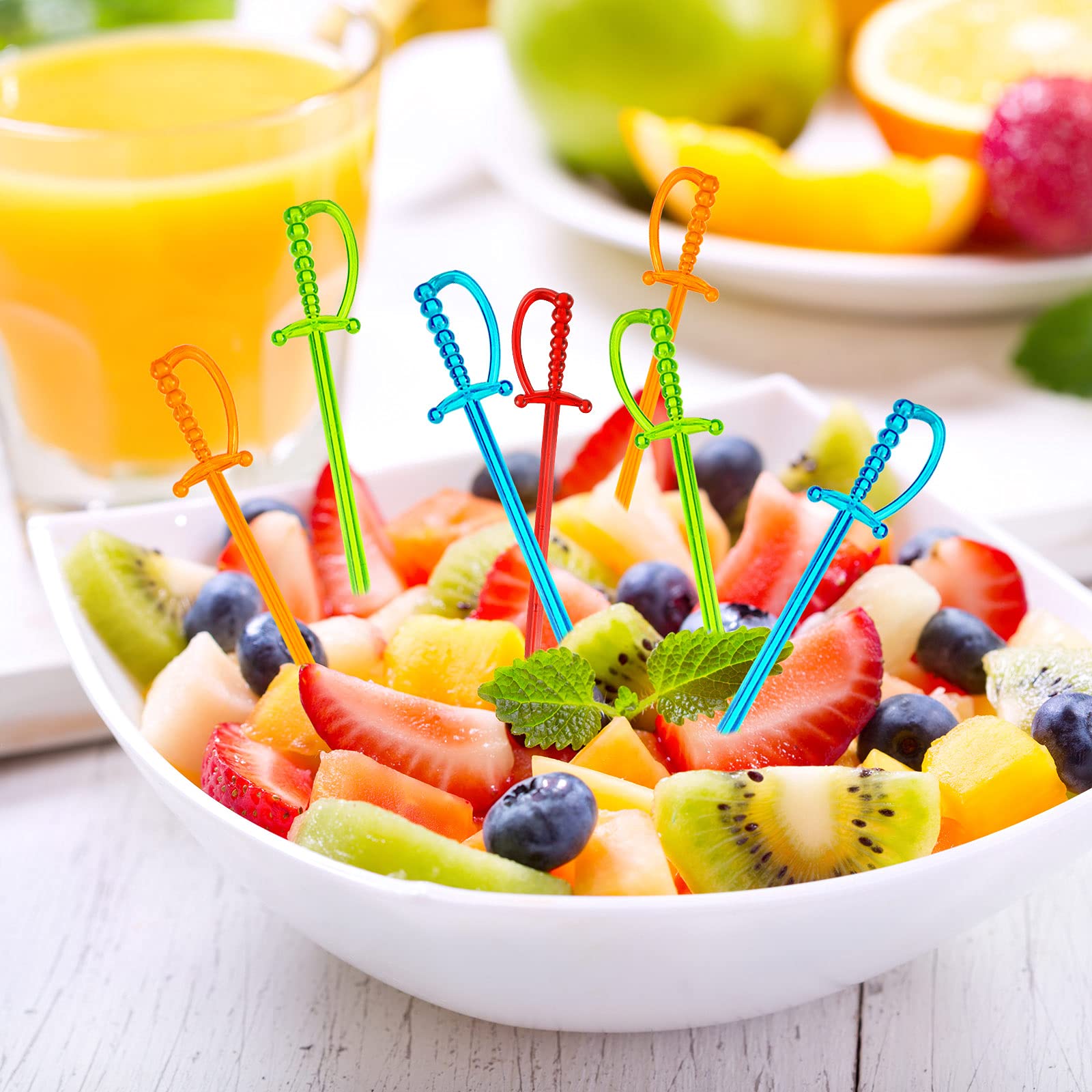 Snapklik.com : 300 Pieces Plastic Cocktail Swords Picks Fruit Drink ...