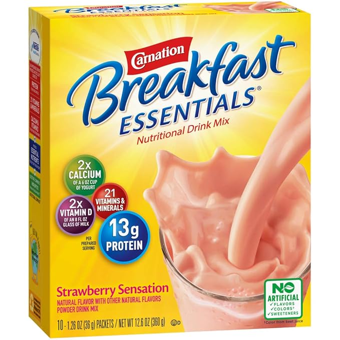 Amazon.com : Carnation Breakfast Essentials Strawberry Sensation ...