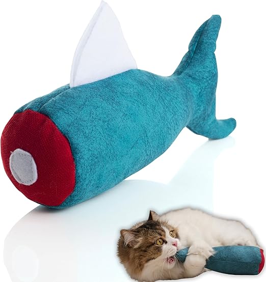 Amazon.com : pawdaz Big Fish Cat Kicker Toy - Refillable Catnip Matatabi Silvervine Filled and ...