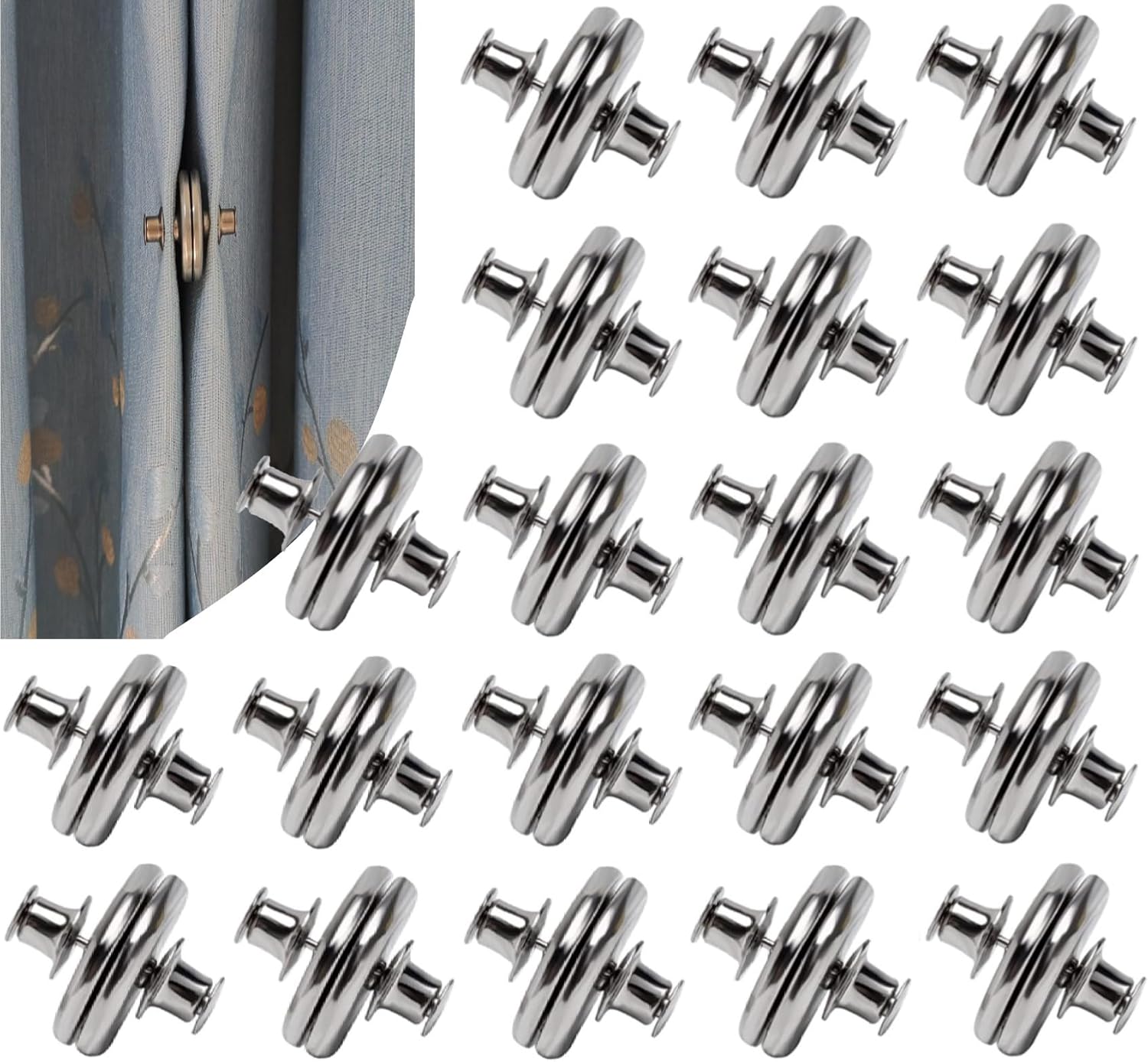 Amazon.com: 20 Pairs Magnetic Closure Clips for Indoor Outdoor Curtains ...