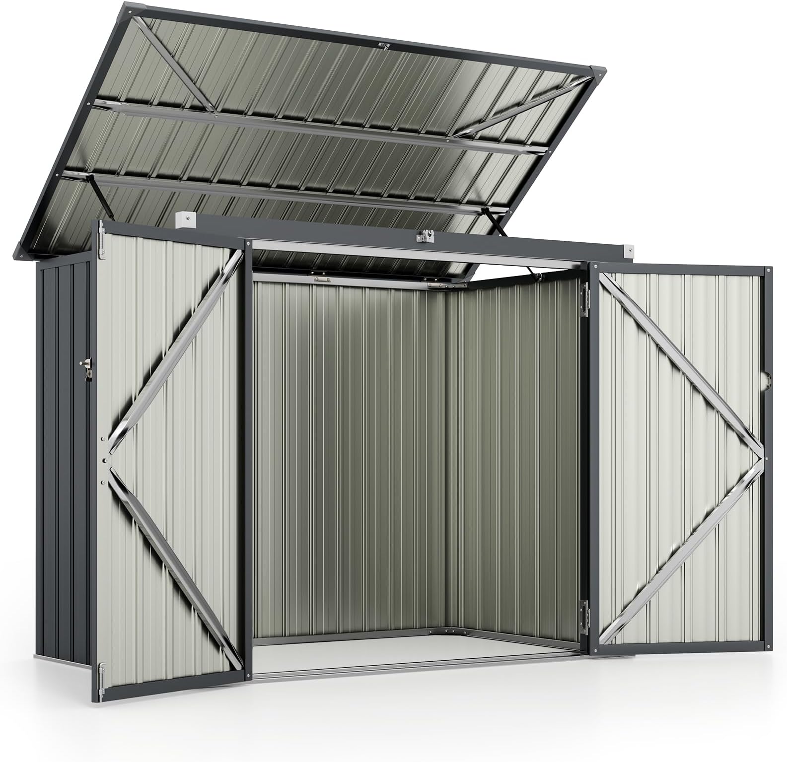 COSTWAY Abri de Jardin en Métal 1,5 m², Cabane Jardin Exterieur en ...