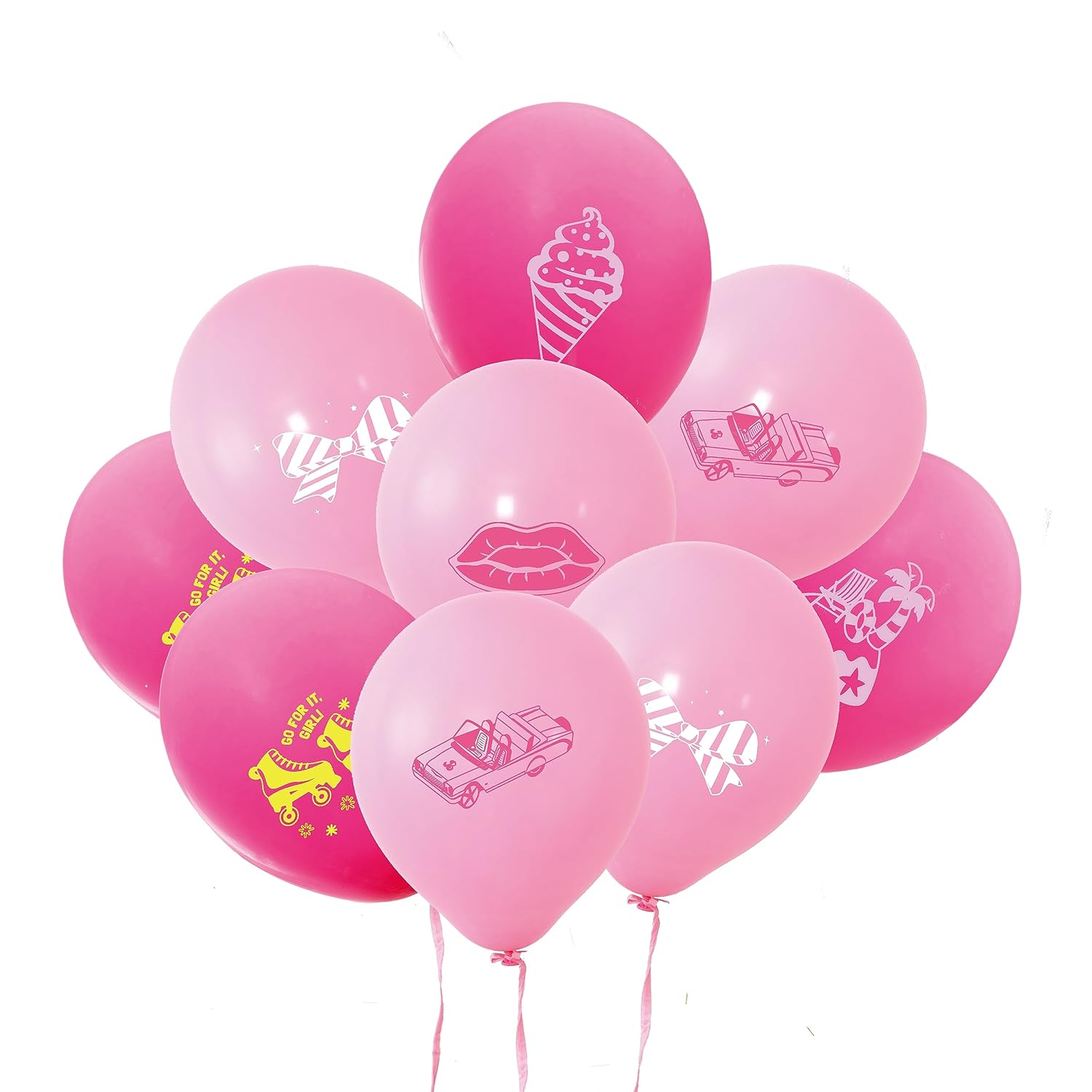 36 Pcs Pink Balloon Party Decoration for Girls Adult,Hot Pink Rose ...