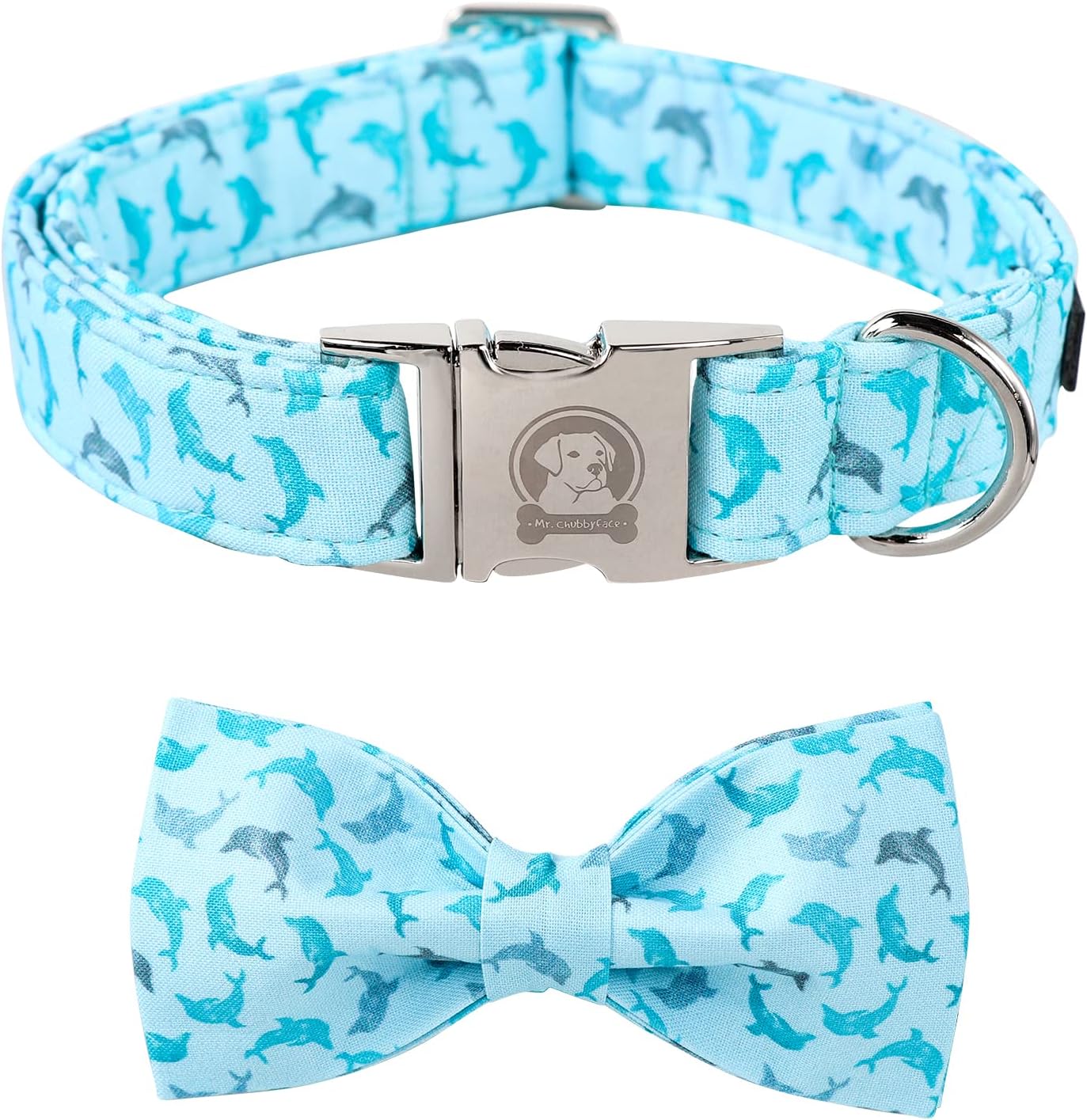 Amazon.com : MR.CHUBBYFACE Dolphin Dog Collar, Durable Blue Summer Pet ...