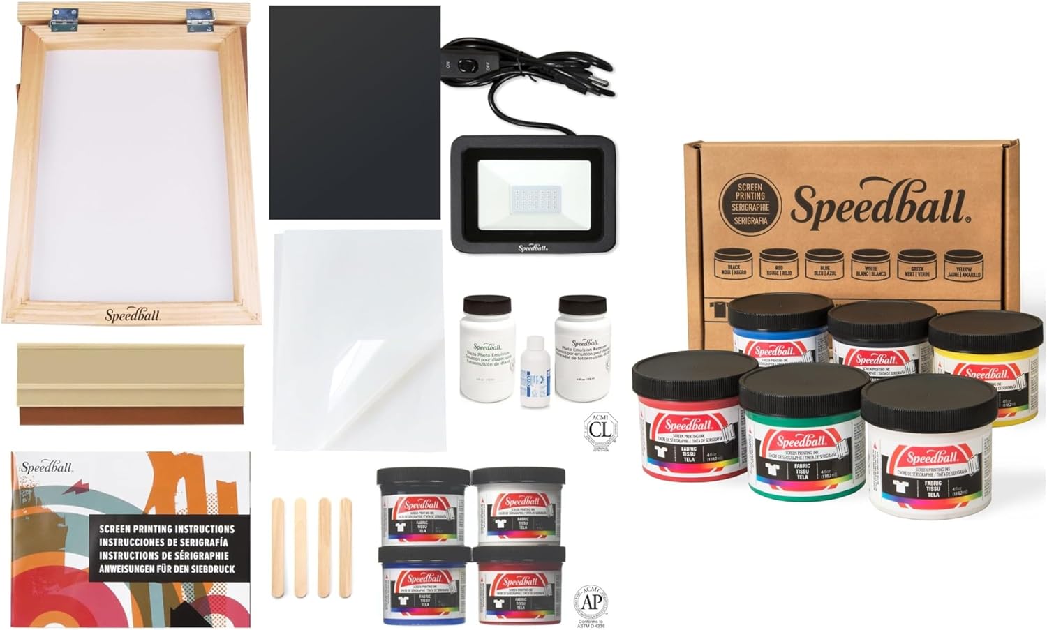 Amazon.com: Speedball Advanced All in One Screen Printing Kit + 6 Color ...