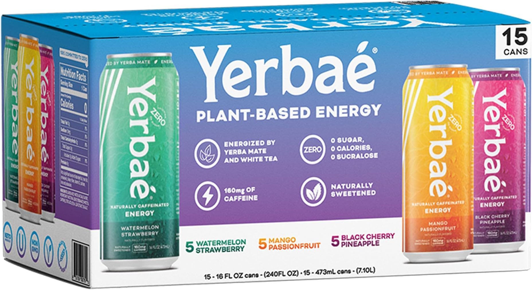 Amazon.com : Yerbae Energy Beverage, Mango Passion Fruit, slim 12oz ...