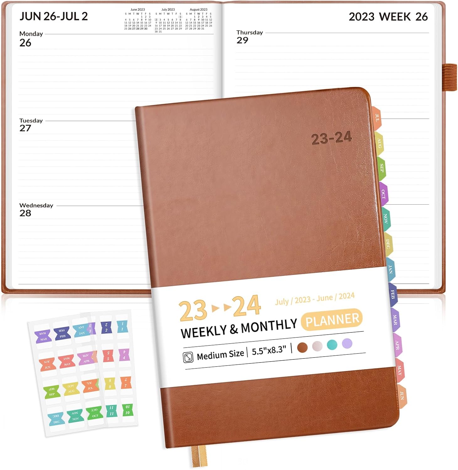 Amazon.com : SUNEE Weekly Planner 2023-2024 5.5"x8.3" Weekly & Monthly ...