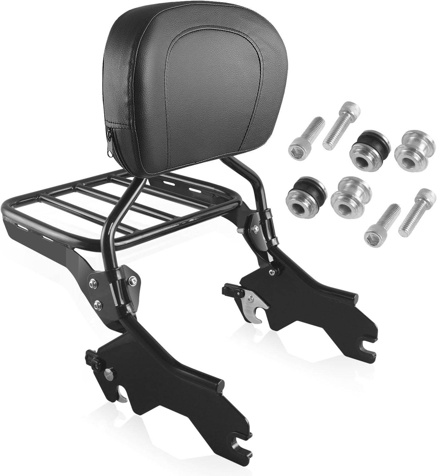 Amazon.com: Harvards Chrome Detachable Backrest Sissy Bar Pack of Sport ...