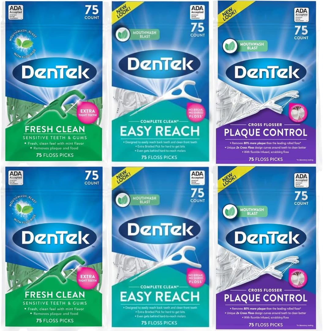 Amazon.com : DenTek Complete Clean Easy Reach Floss Picks, Advanced ...