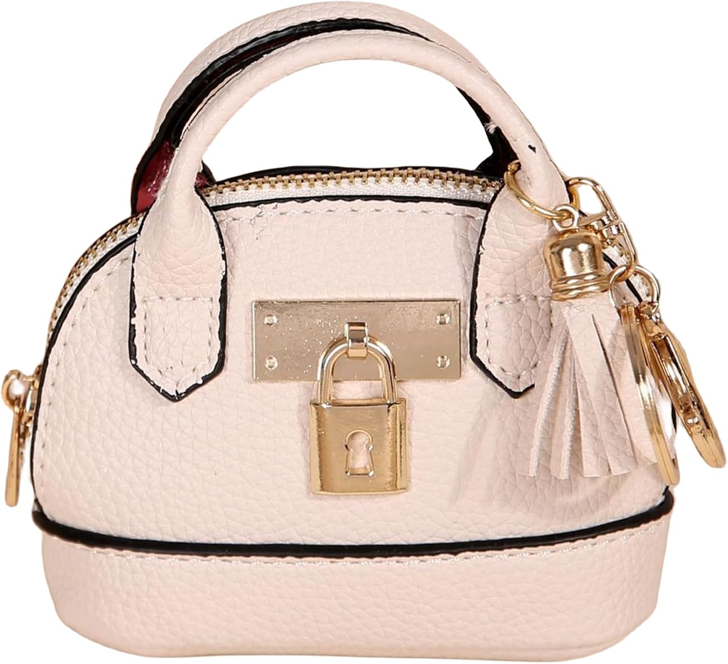 Amazon.com: QeenRTUU Mini Tote Bag Keychain Coin Purse Pu Leather Key ...