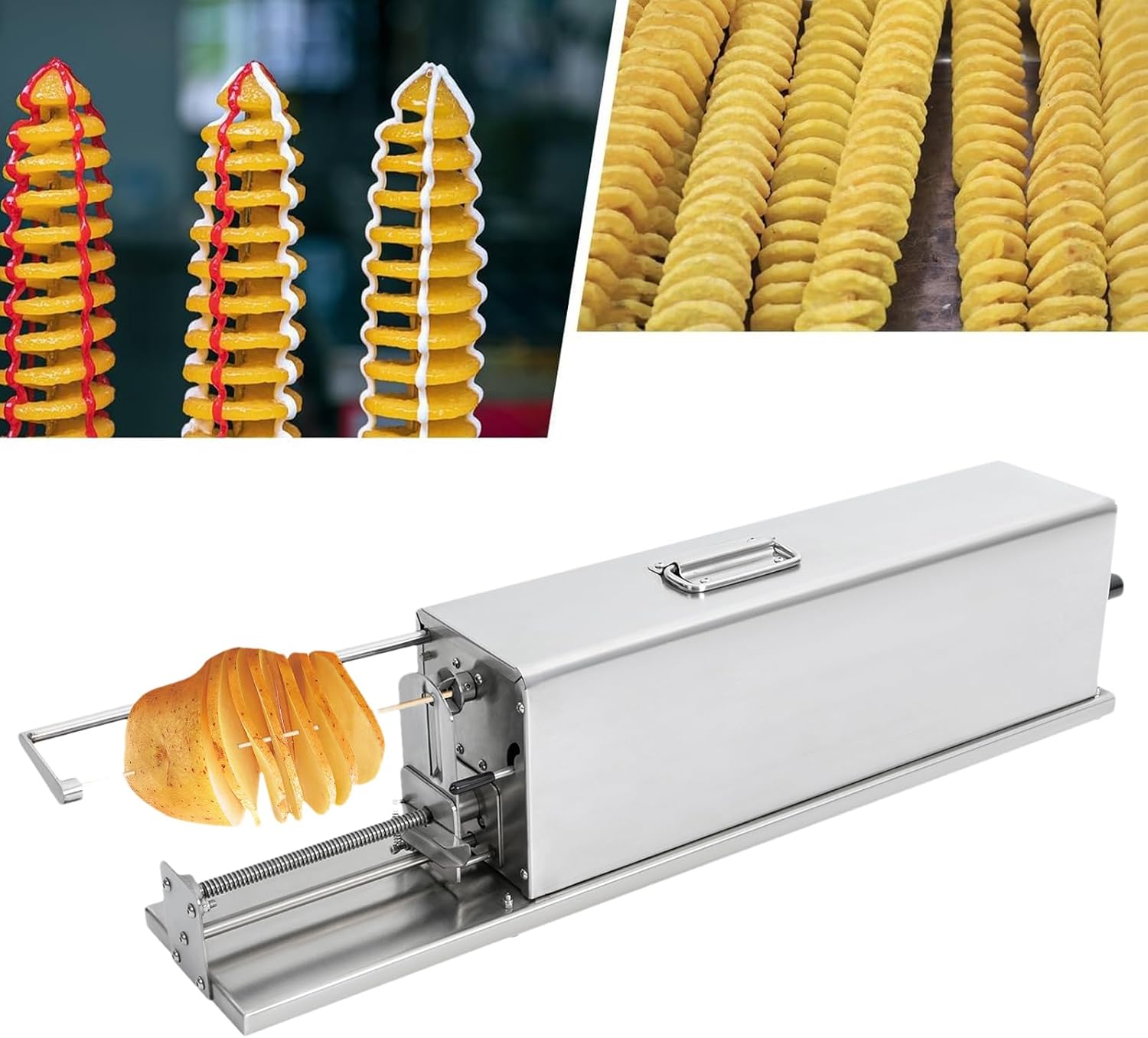 Amazon.com: 110V Electric Tornado Potato Tower Machine Spiral Potato ...