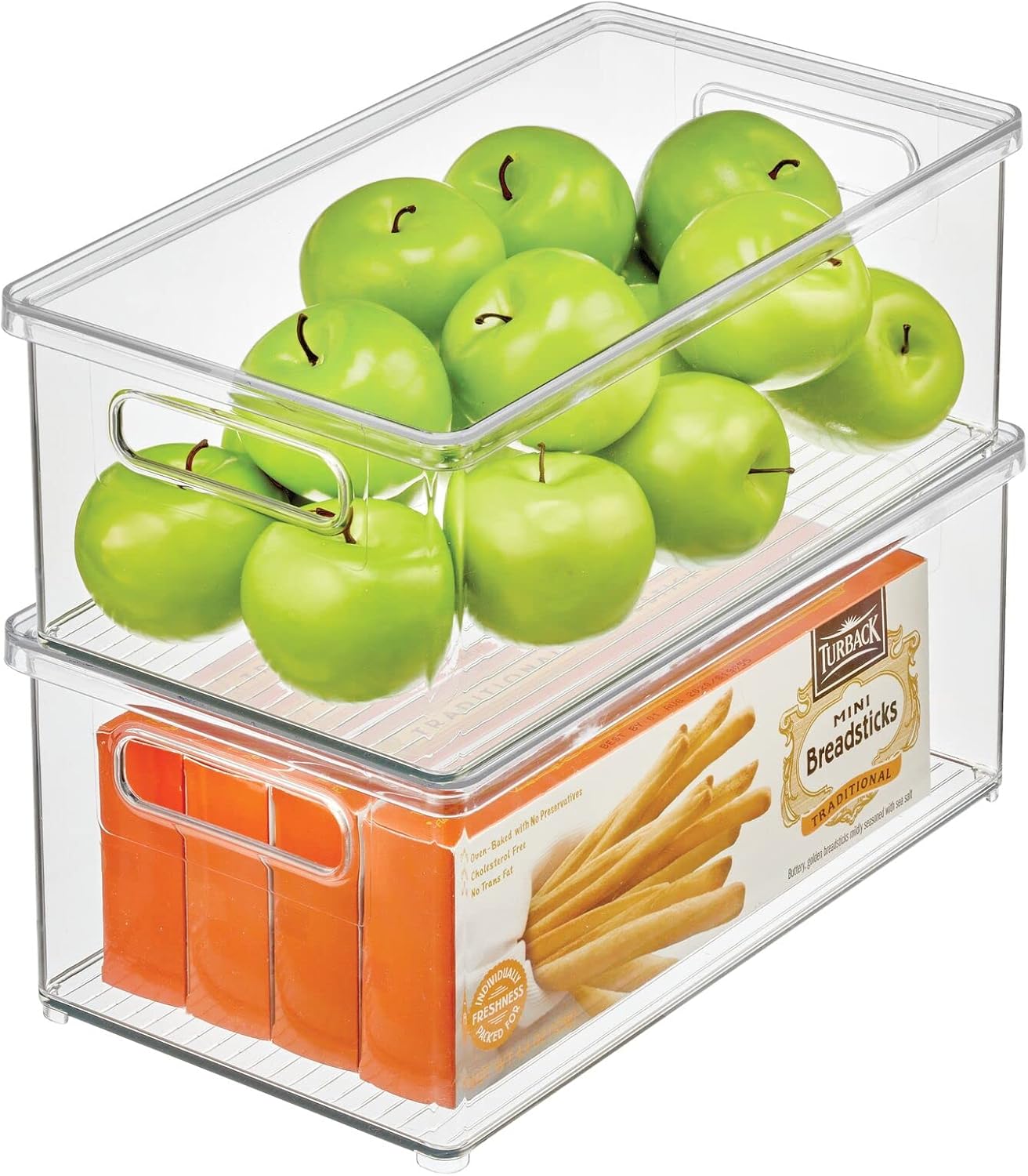 Amazon.com: mDesign Plastic Pantry Storage Box Container with Lid and ...