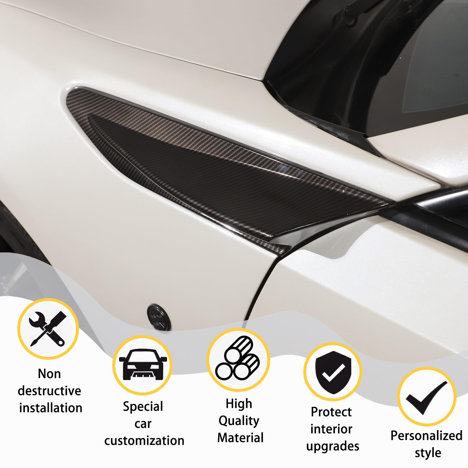 UOADA 2pcs Car Fender Aero Fin Trim Cover Cap Compatible With Toyota ...