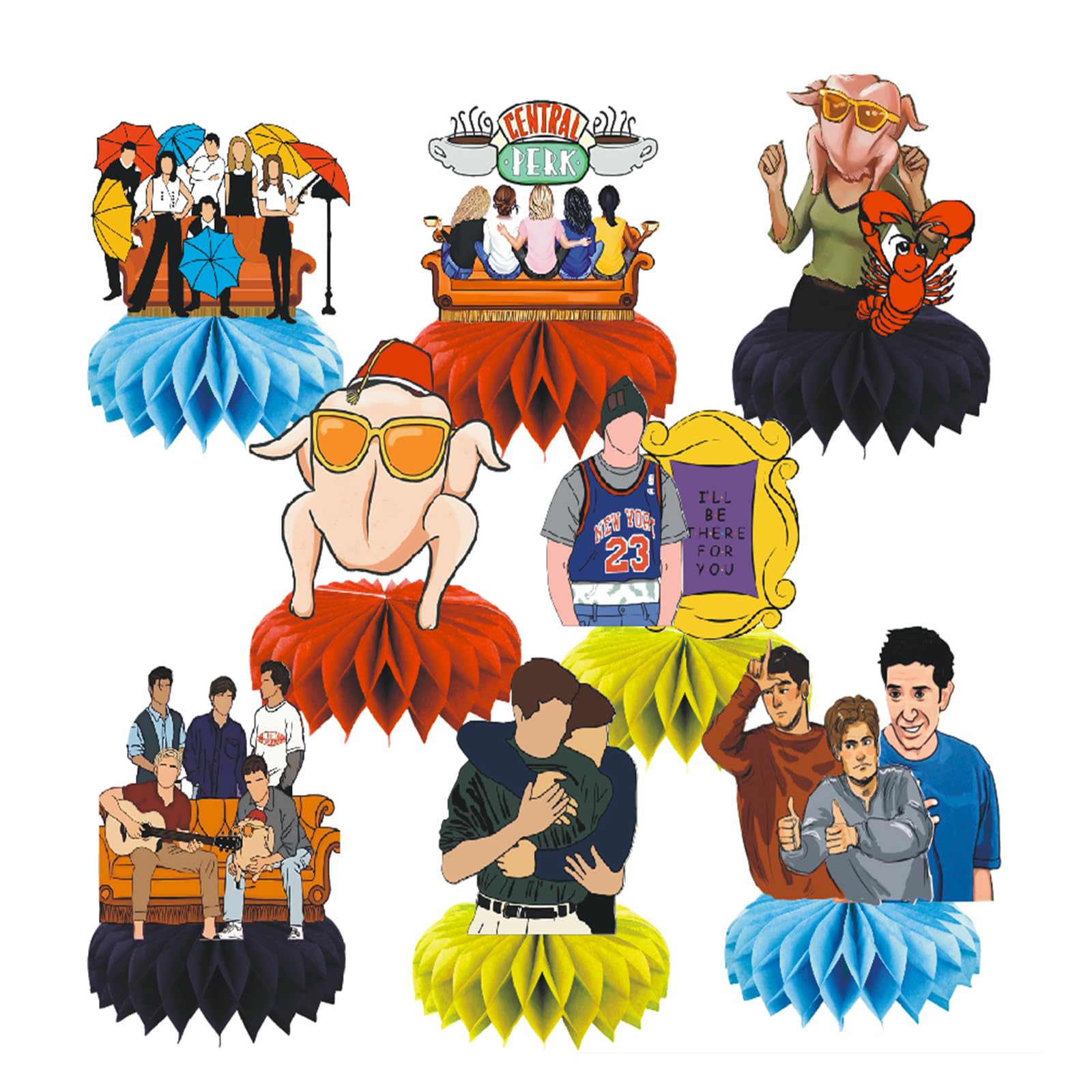 Amazon.com: 8Pcs Friends Birthday Party Supplies,Friends Table ...