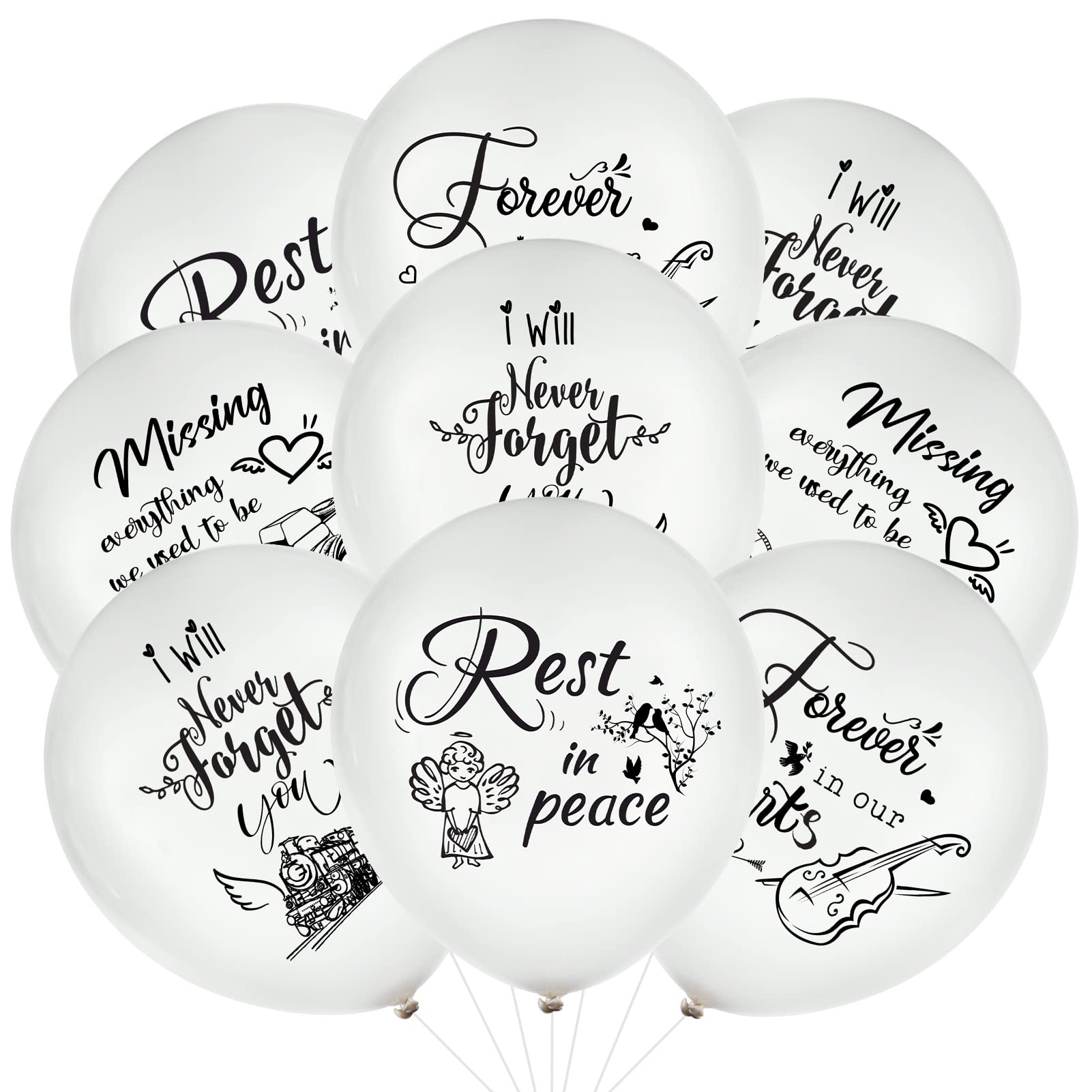 Amazon.com: 60 Pcs Memorial Balloons White Funeral Balloons White Latex ...