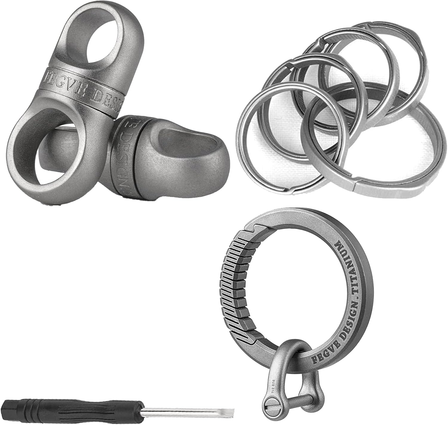 Amazon.com: Swivel Key Rings Connectors +Titanium Round Carabiner Clip ...