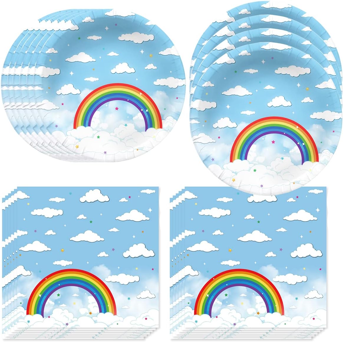 Amazon.com: Cloud Birthday Party Supplies, 20 Plates and 20 Napkin, for ...