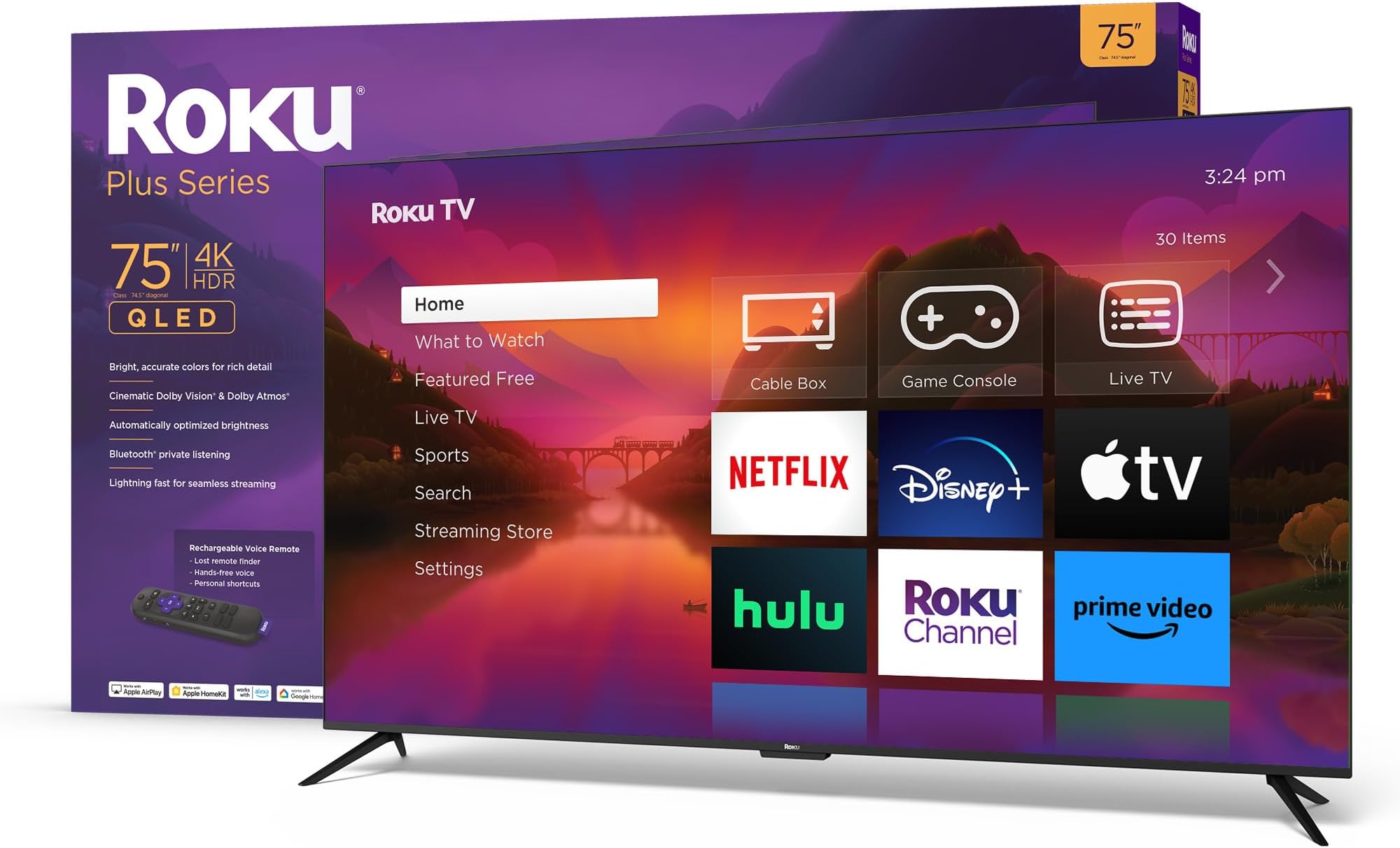 Amazon.com: Roku 75" Plus Series 4K Dolby Vision HDR10+ QLED Smart ...