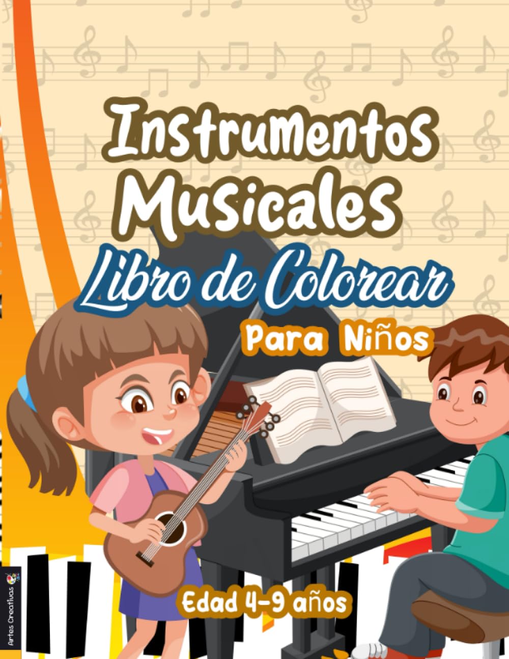 Instrumentos Musicales Libro de Colorear para Niños edad 4 a 9 años ...
