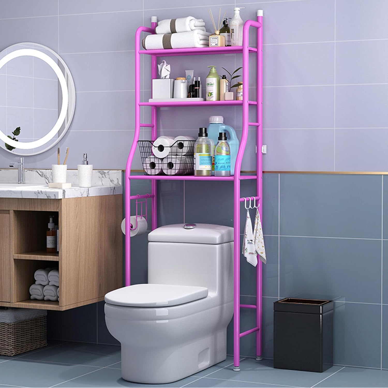 Amazon.com: 3-Tier Over The Toilet Storage Rack,Multifunctional ...