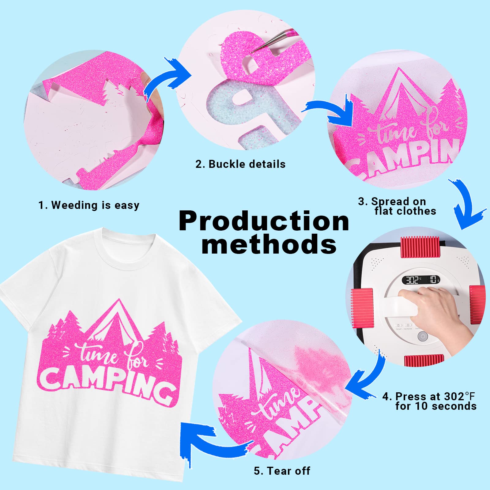 Snapklik.com : GIRAFVINYL Pink Glitter HTV, Hot Pink Vinyl Heat ...