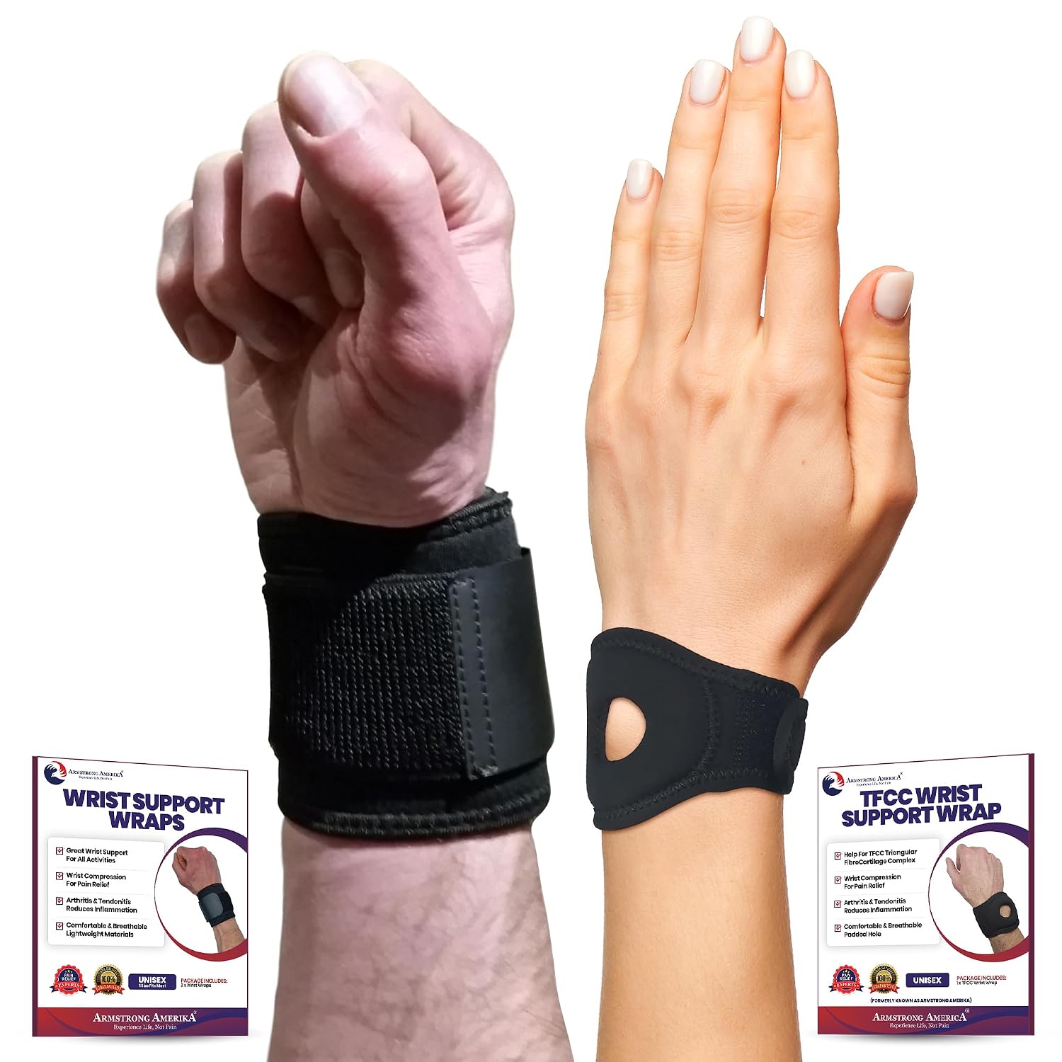 Amazon.com: ARMSTRONG AMERICA Wrist Wrap For TFCC Tears (Small) + Wrist ...