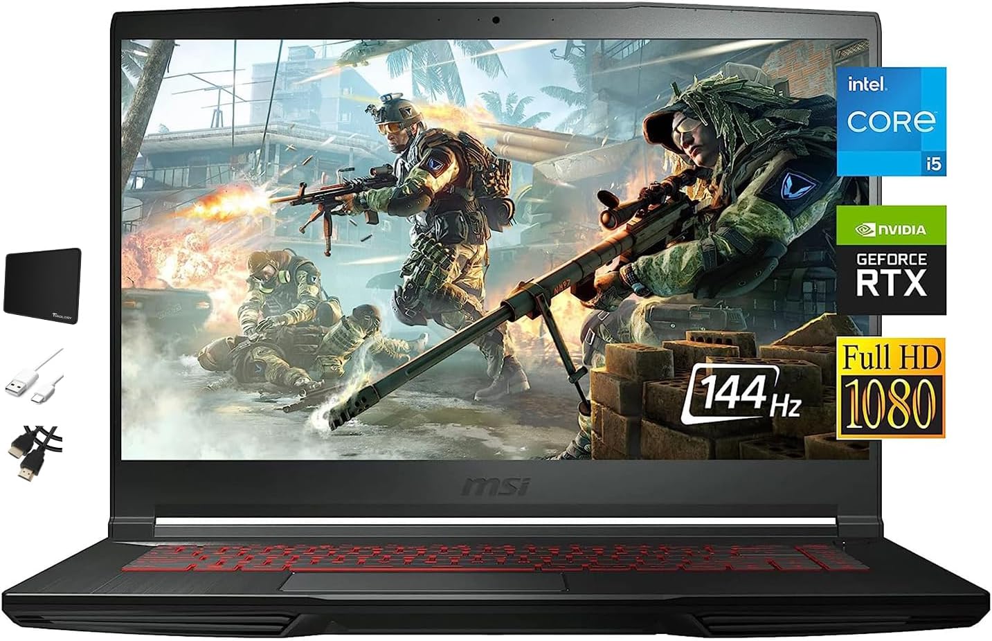 Amazon.com: MSI GF63 Premium Gaming Laptop, pantalla FHD de bisel fino ...