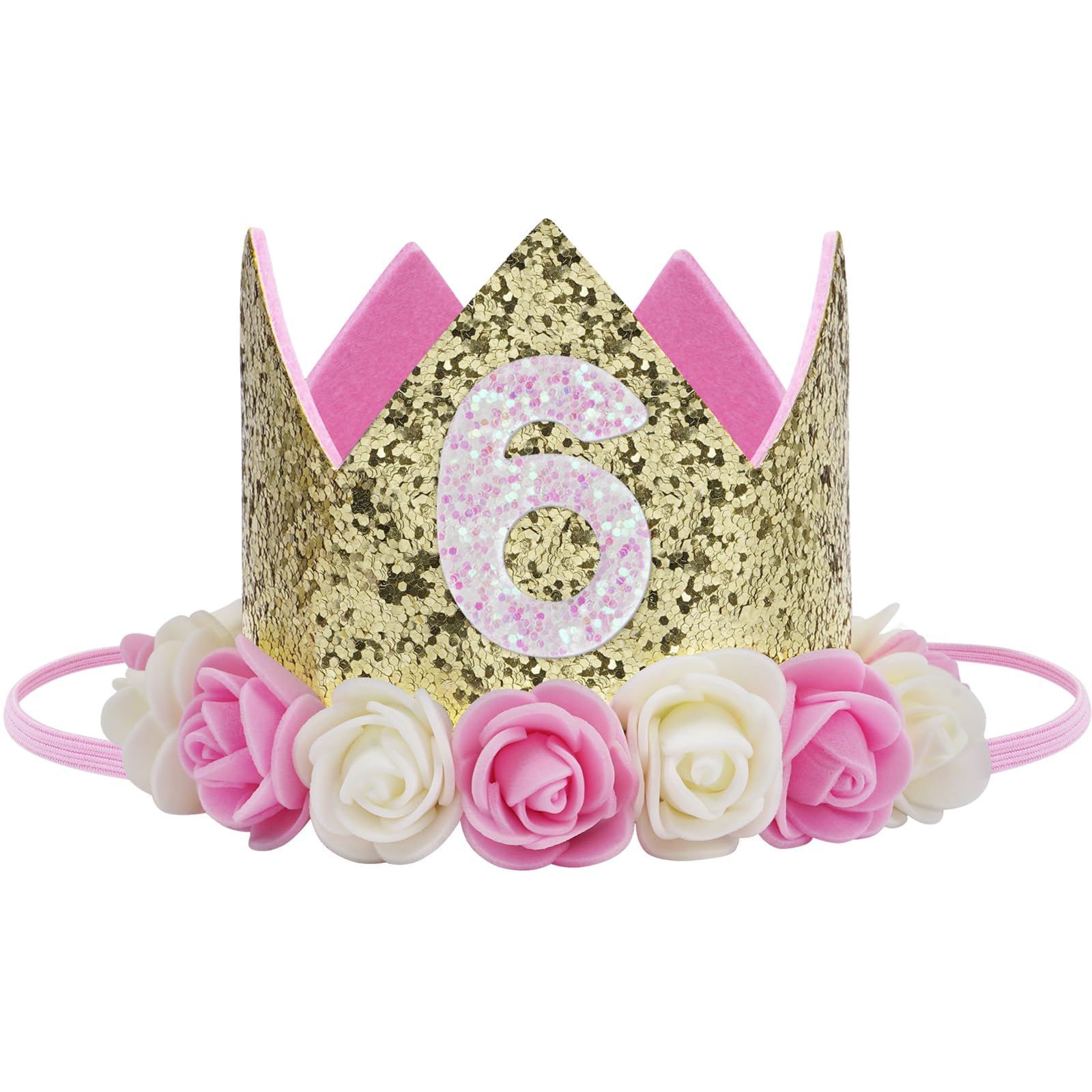 Amazon.com: Baby Birthday Crown, Princess Crowns Tiara Girls Party Hat ...