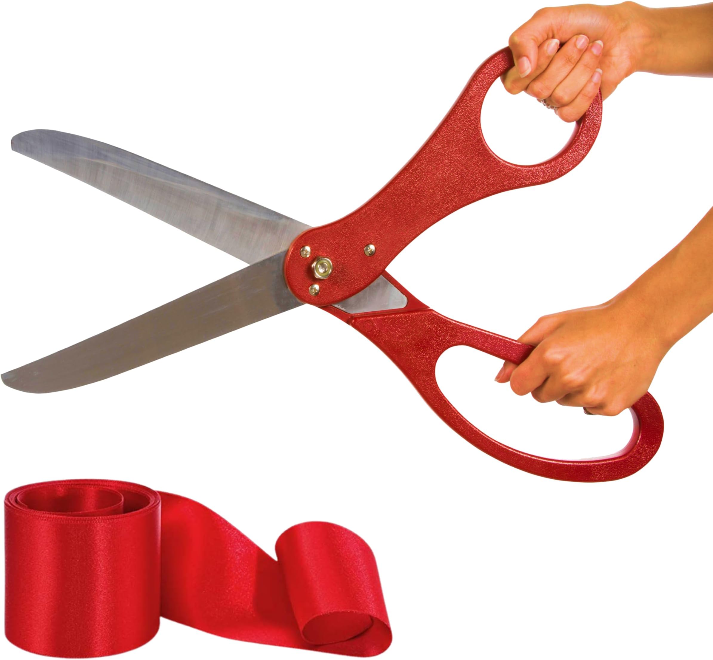 Amazon.com: Giant Ribbon Cutting Scissor Set with Red Satin Ribbon ...