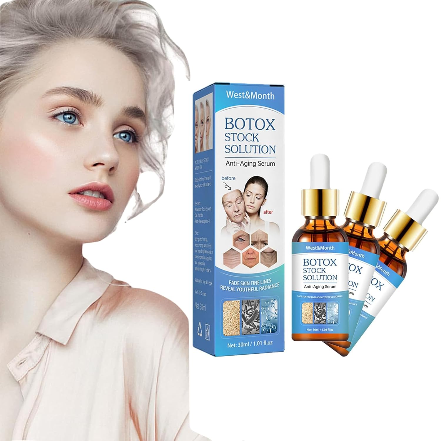 3 Pcs Botox Stock Solution Facial Serum – Instant Face Tightening ...