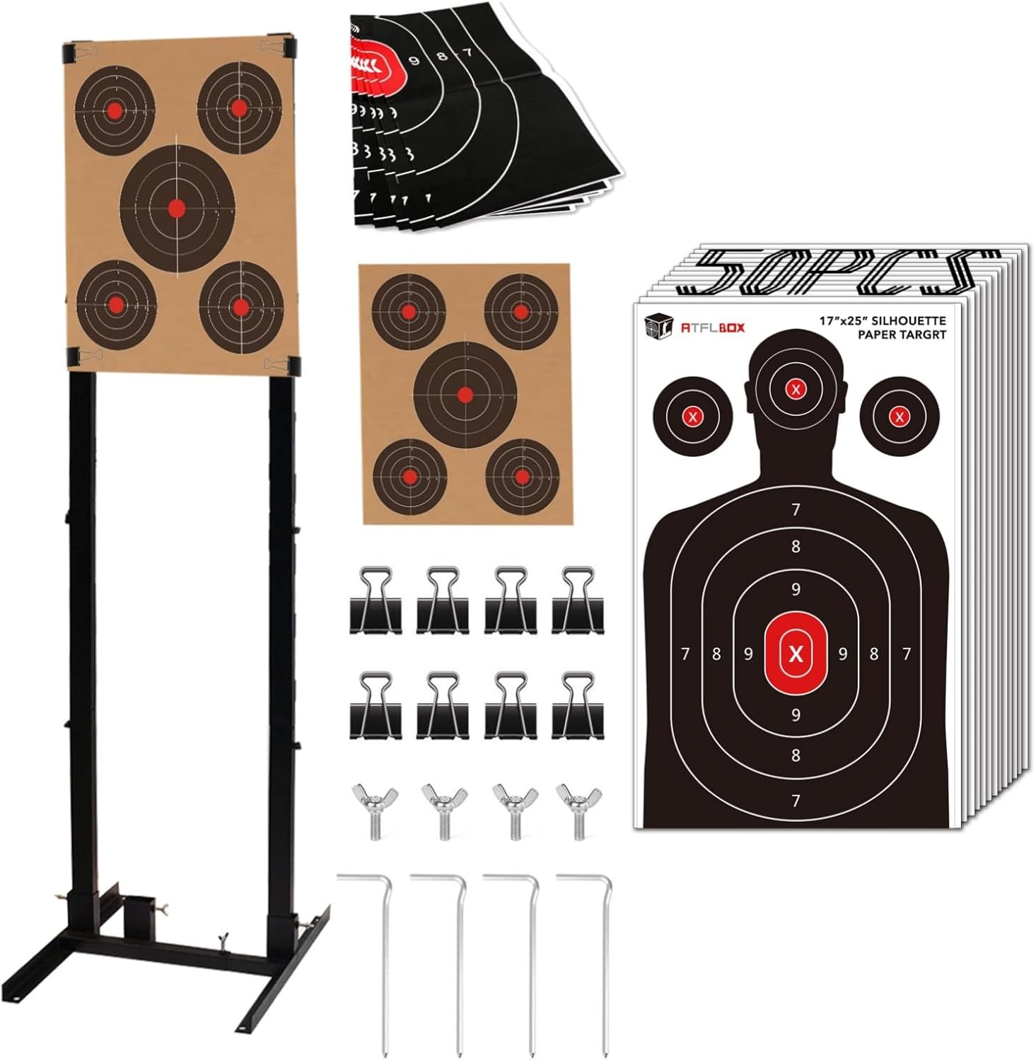 Amazon.com : Atflbox Shooting Target Stand with 10+50 pcs 17x25 Inch ...