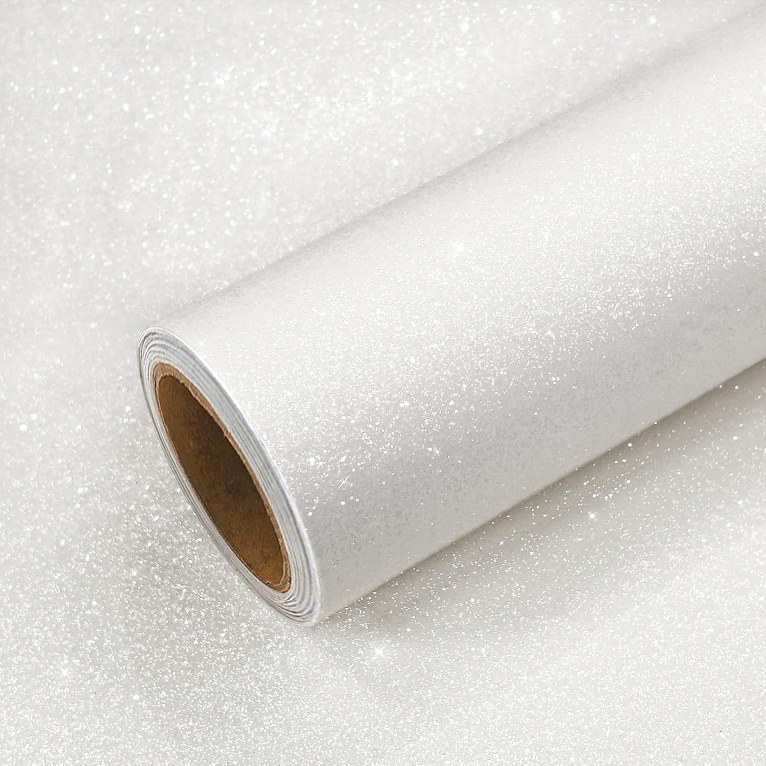 Amazon.com: VEELIKE Sparkle White Glitter Wallpaper Stick and Peel Thick Glitter Wallpaper for ...