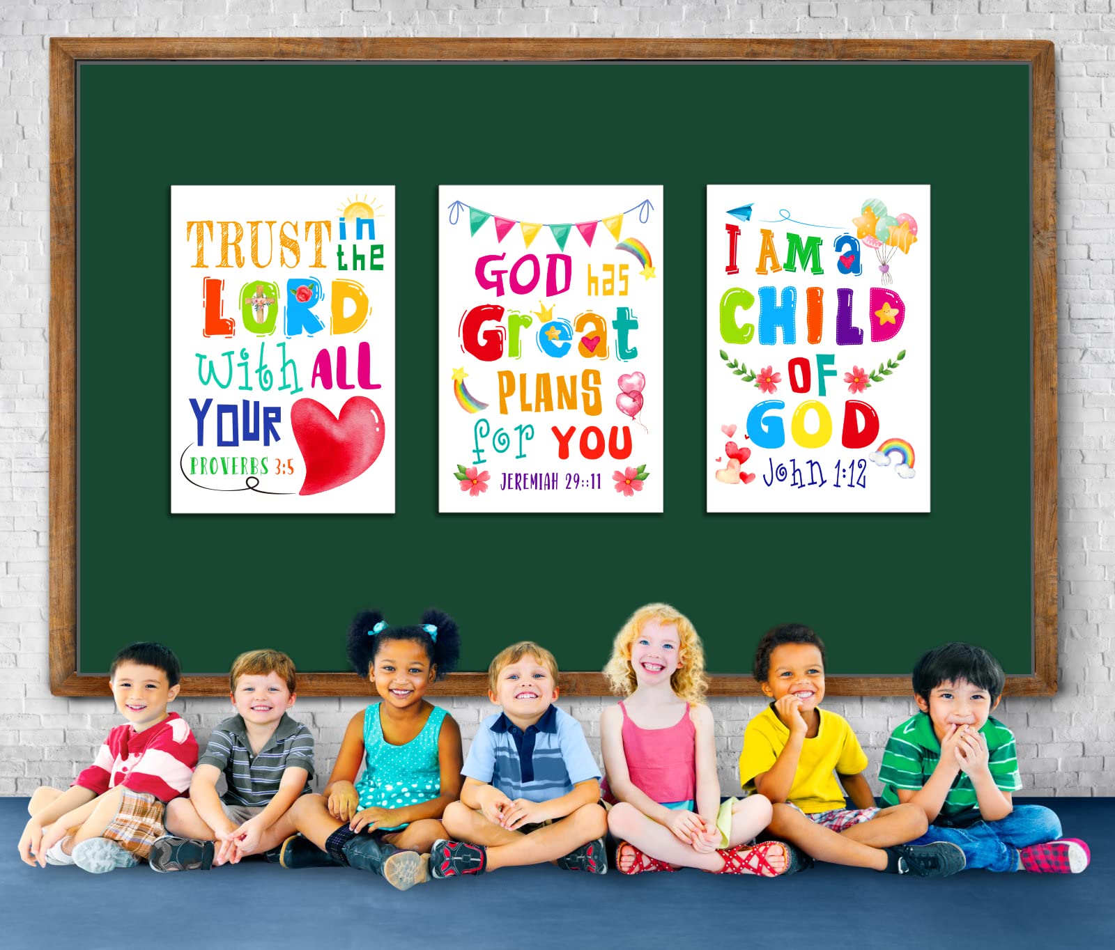 Snapklik.com : Bible Verse Posters - 3PCS Christian Posters For Kids ...