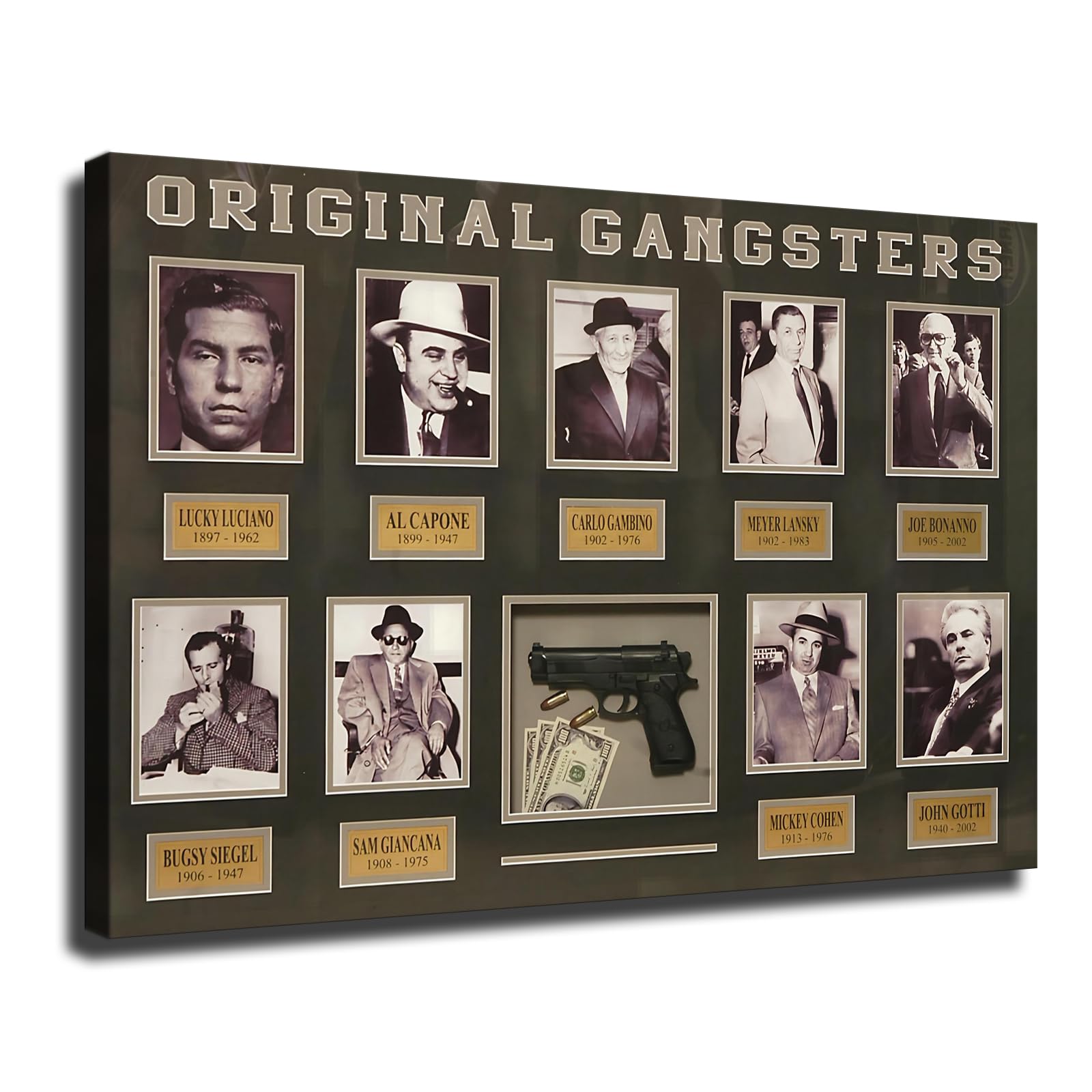 Amazon.com: Original Gangster Al Capone Mafia Poster Canvas Wall Art ...