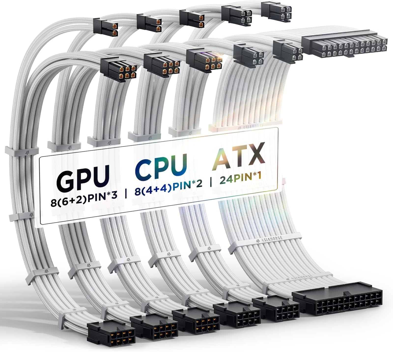 AsiaHorse Aktualisierung 16AWG Sleeved Cable Kit für PC/GPU/CPU, PSU ...
