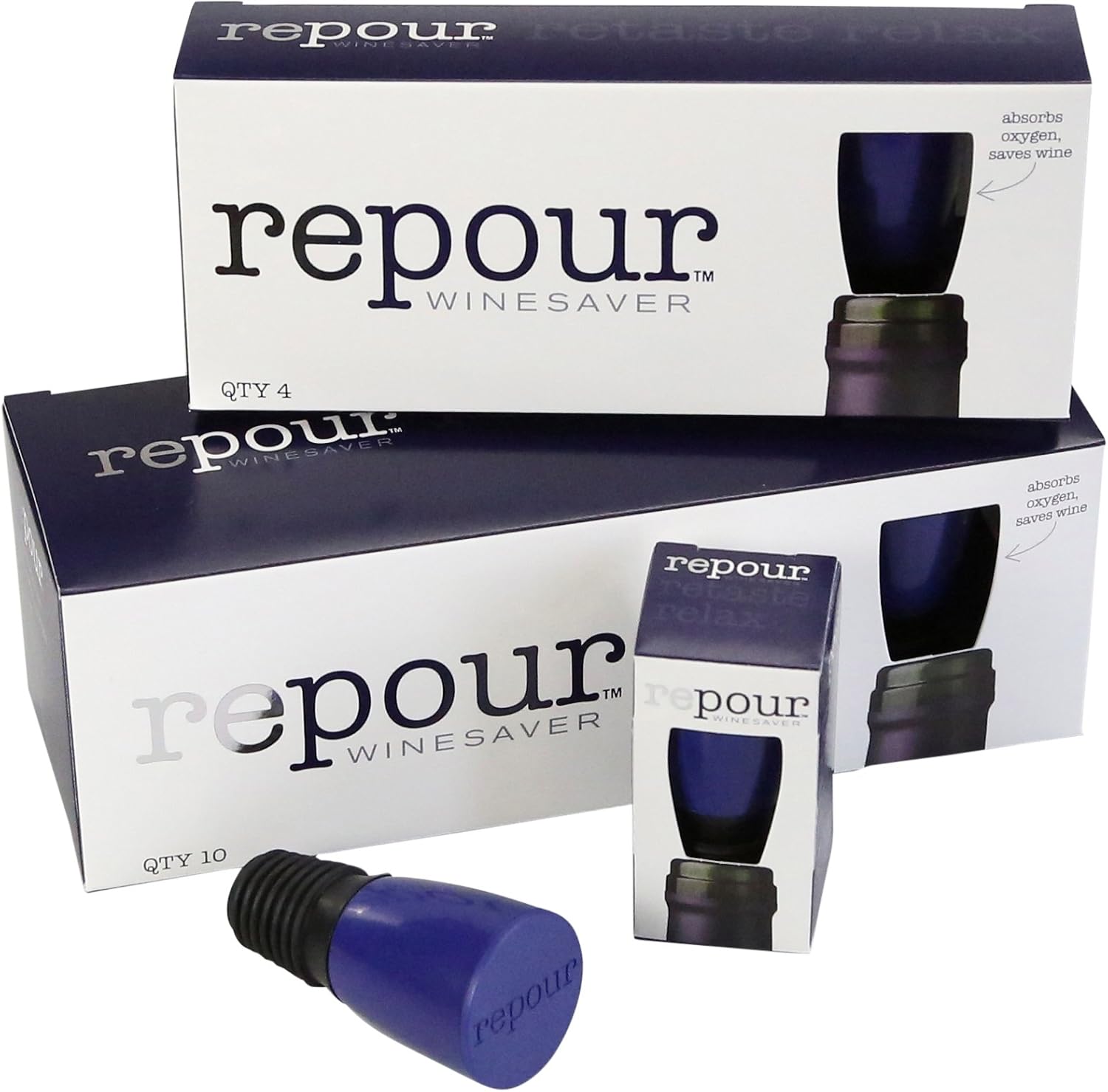 Repour Protector de vino y tapón elimina el oxígeno, preservando y ...