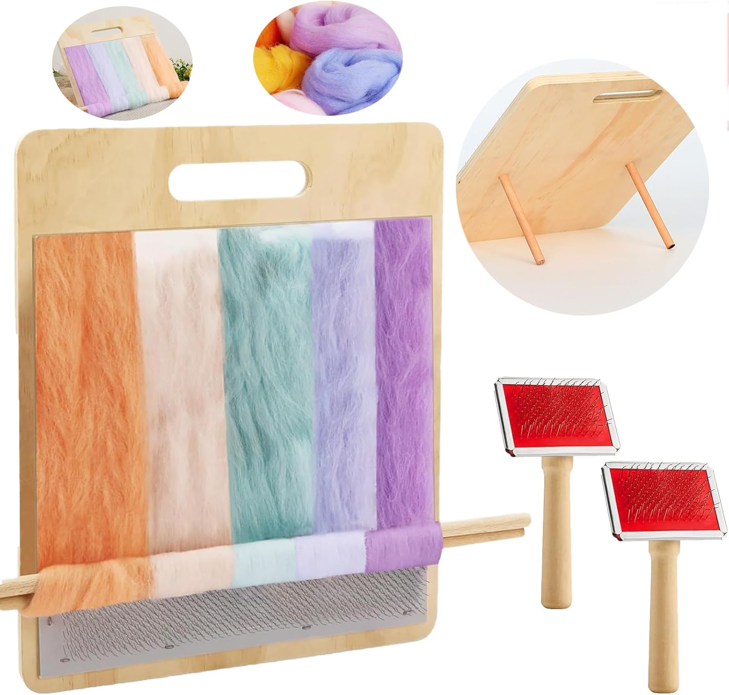 Amazon.com: JZCHBL 6PCS Wool Blending Board Carding Brush Set, Yarn ...