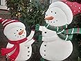 Amazon.com: Christmas Snowmen Yard Stakes Decorations Metal Two Dancing ...
