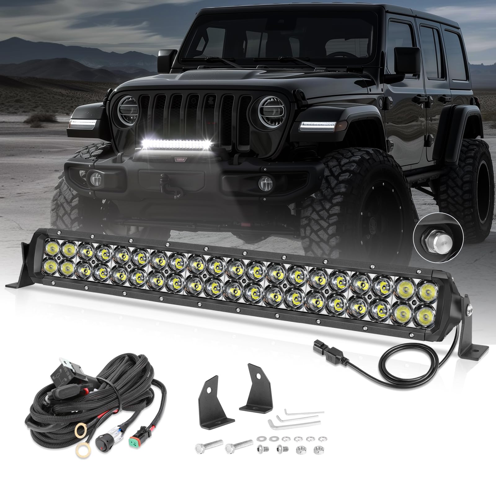 Off Road Light Bar Housing Hella Value Fit Mini Flush Mount 7.7in