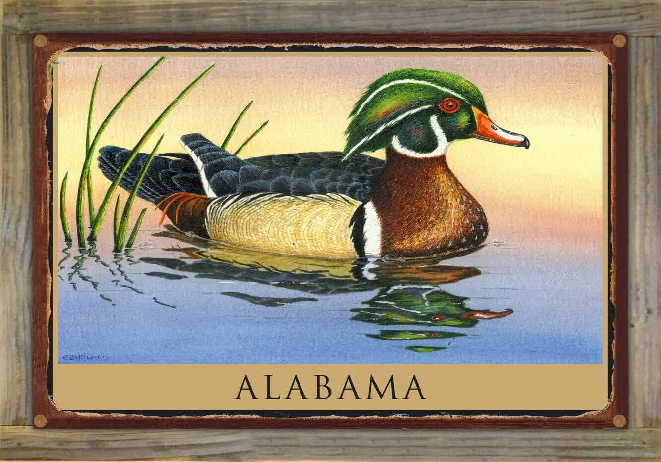 Amazon.com: Alabama Wood Duck Rustic Metal Print on Reclaimed Barn Wood ...