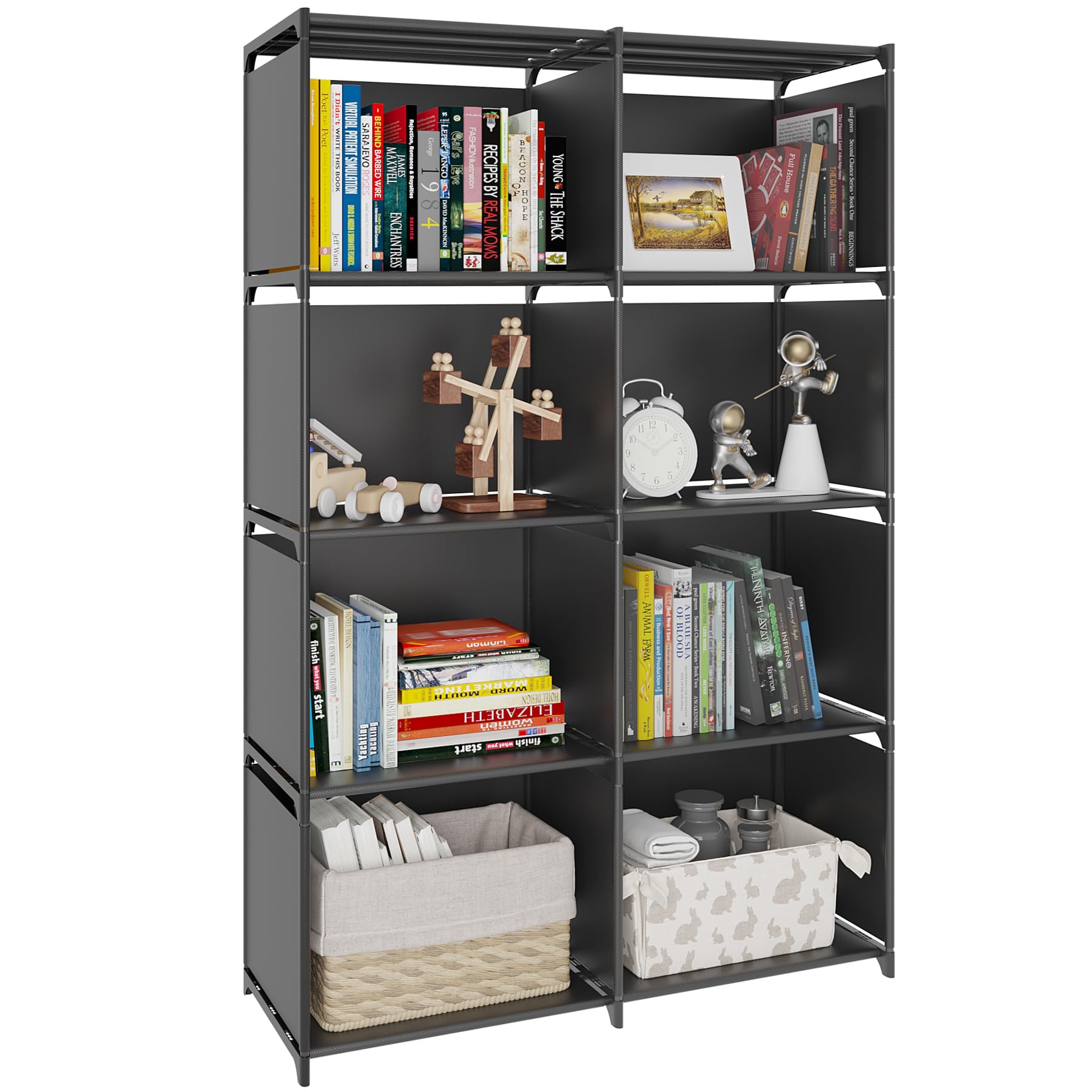 Cube Storage, Double Row 5-Tier Cubes Closet Storage Shelf, DIY Wall ...