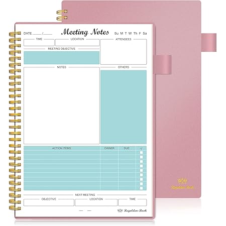 Amazon.com : Meeting Notebook for Work with Action Items 210 Pages ...