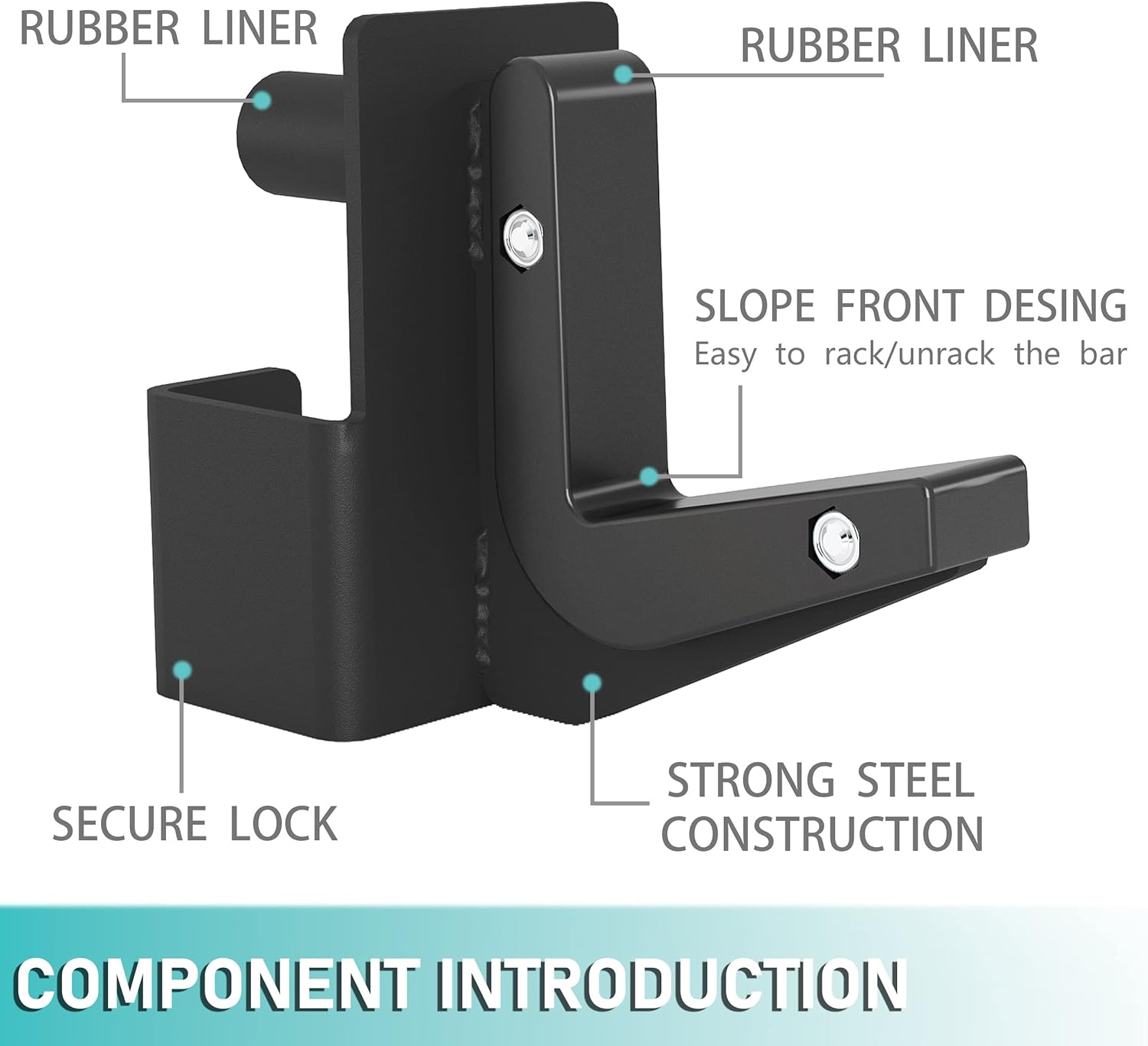 Buy MAJOR LUTIE J-Hook, Power Cage Attachments Barbell Bar Holders for ...